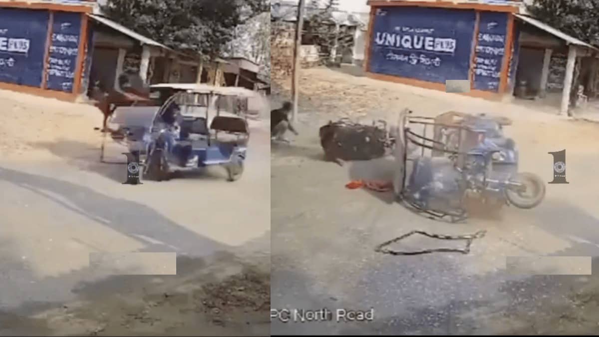 Watch: E-Rickshaw Flip in Seconds After Speeding Bike Rams Into It But ...
