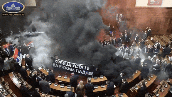 Serbia On Brink: Opposition Deploys Smoke Grenades, Tear Gas In Serbian ...