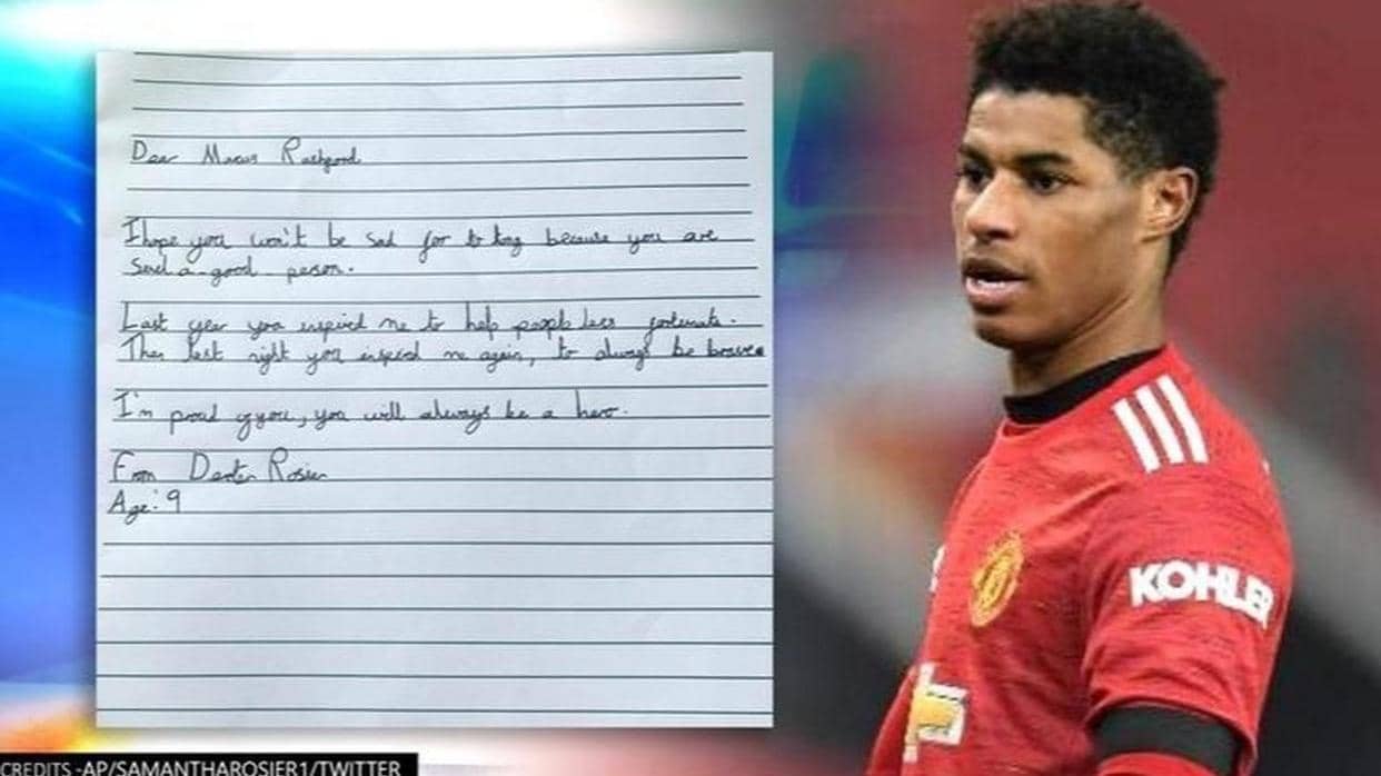 फुटबॉलर रैशफोर्ड को 9 साल के बच्चे से मिला समर्थन लेटर, यूजर्स ने जमकर ...