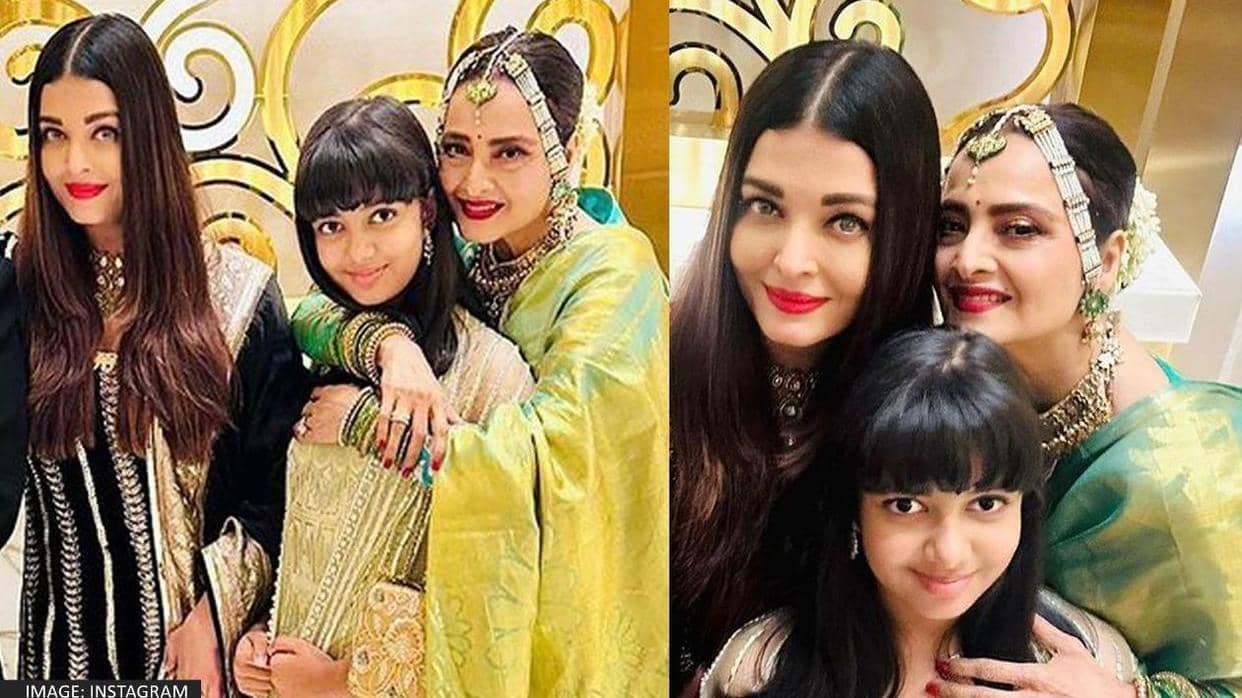 Aishwarya Rai संग Rekha ने खिंचवाई तस्वीर, Aaradhya पर भी लुटाया प्यार ...
