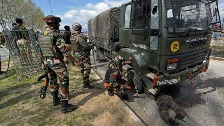 IED terror attack on Army vehicle in Jammu and Kashmir's Pulwama ...