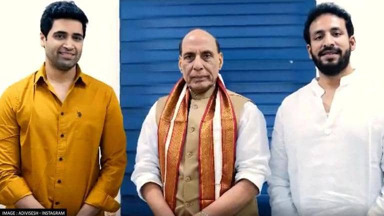 Adivi Sesh meets Defence Minister Rajnath Singh, unveils 'Major' slogan ...
