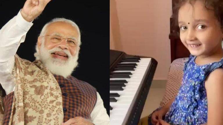 PM Modi applauds girl performing Kannada song on piano, shares video ...