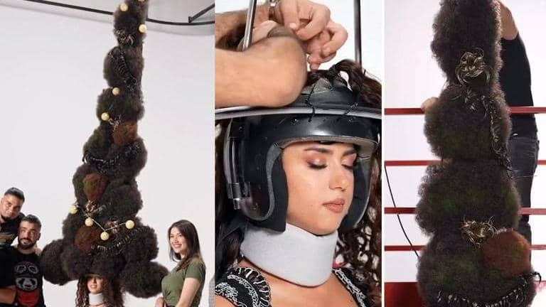 Syrian Hairstylist Dani Hiswani sets World Record for highest hairstyle ...