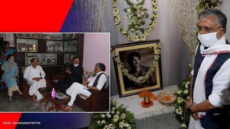 Bihar Dy Chief Minister Sushil Kumar Modi visits Sushant Singh Rajput's ...