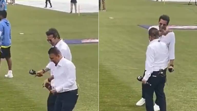 Sunil Gavaskar, Wasim Akram shake legs on 'Lungi Dance' during IND vs ...