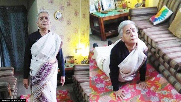 Yoga Day 2022 77 Year Old Anjali Goswami Inspires As She Performs