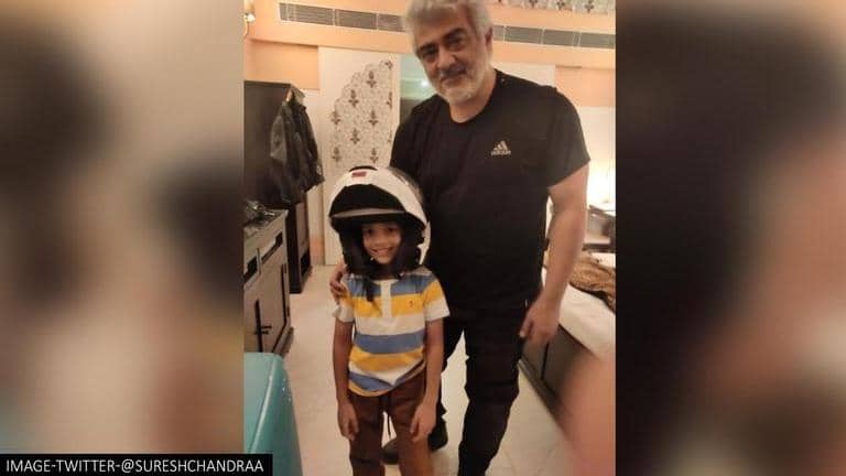Actor Ajith's pic with son Aadvik goes viral; netizens trend 'Kutty ...