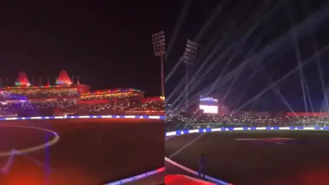 Glorious light show illuminates Dharamsala stadium | Republic World