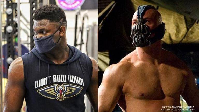 Zion Williamson's new workout photo gets compared to Bane by fans on ...