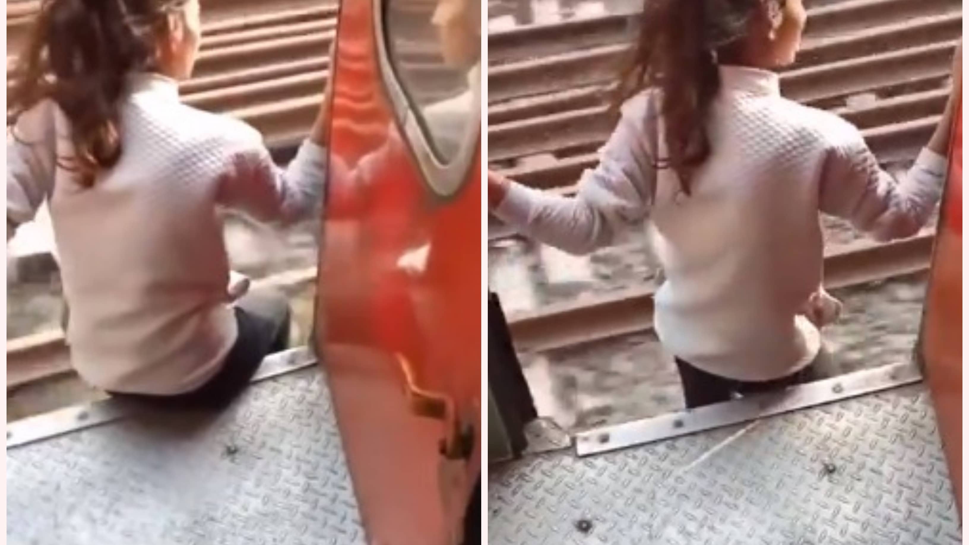 Viral Video: Woman Jumps Out of Moving Train, Man Chooses to Record ...