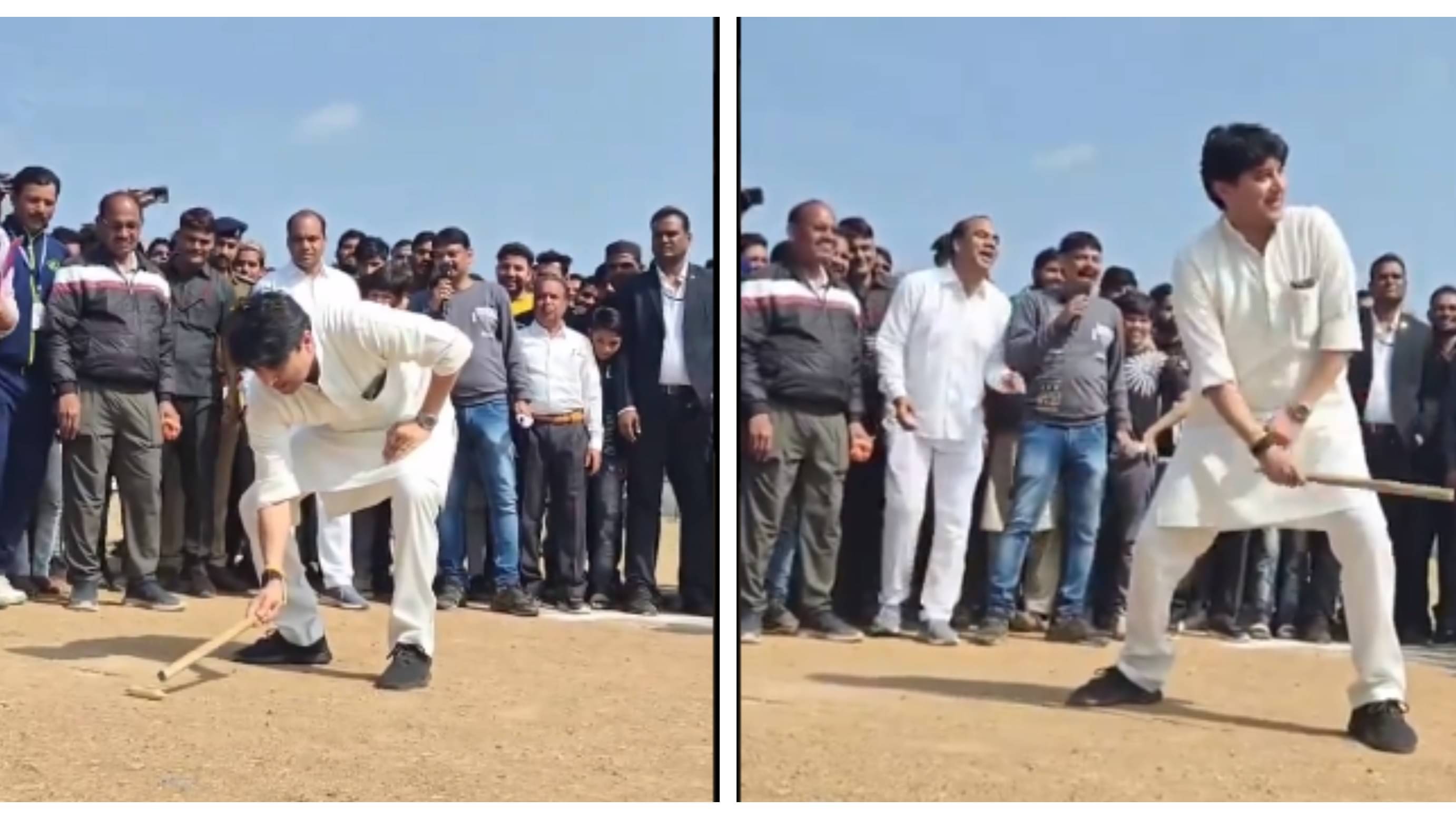Viral Video: Jyotiraditya Scindia Seen Playing Traditional "Gilli-Danda ...