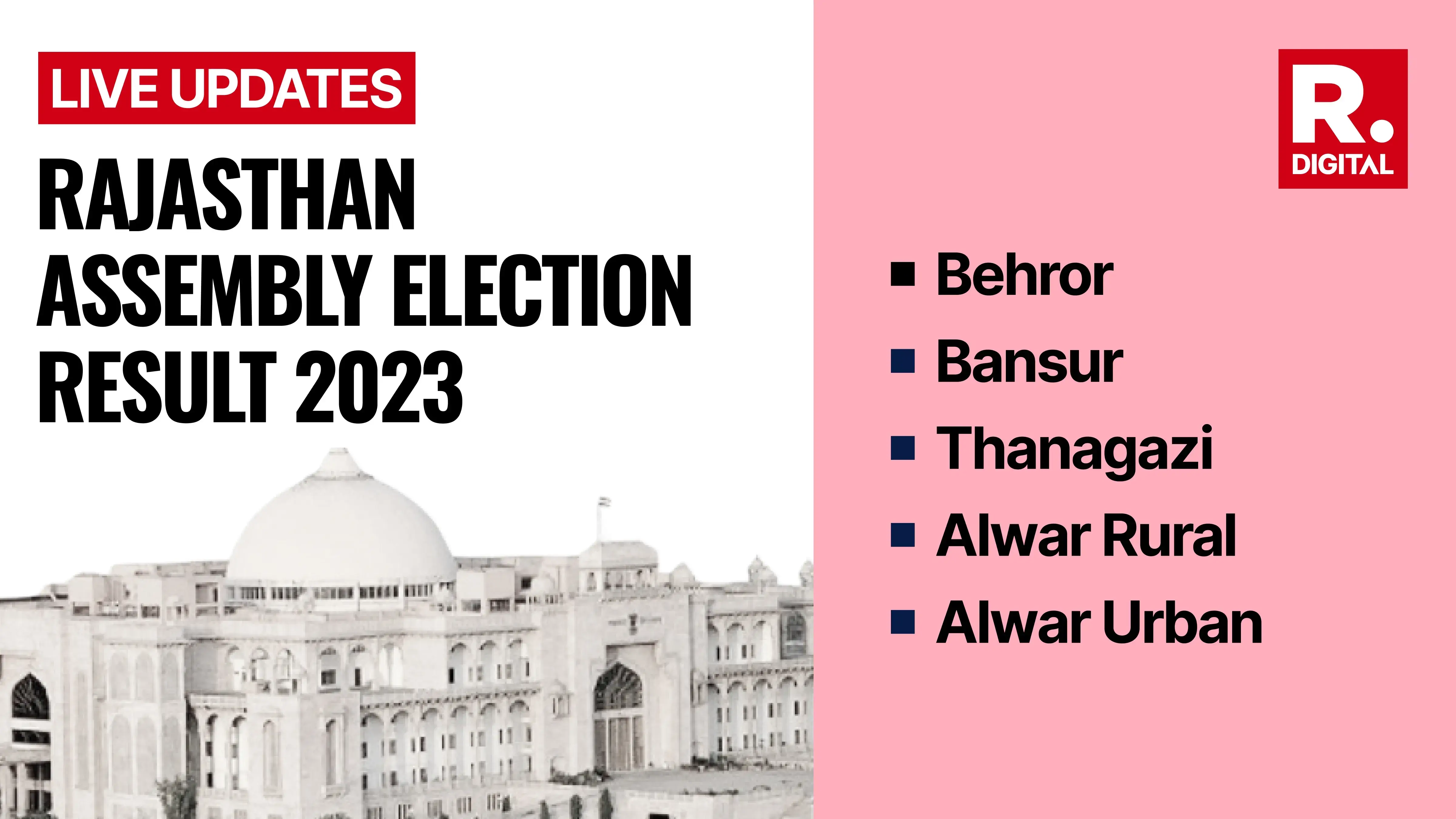 Behror, Bansur, Thanagazi, Alwar Rural, Alwar Urban assembly election ...