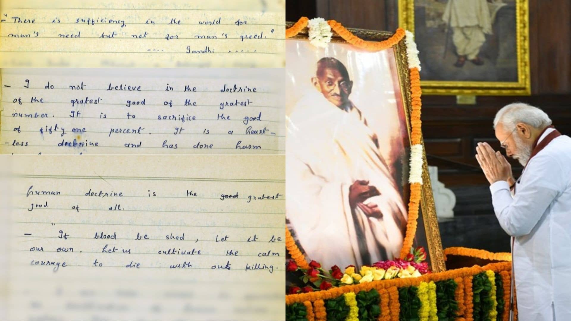 PM Modi's Personal Diary Shows His Admiration For Mahatma Gandhi ...