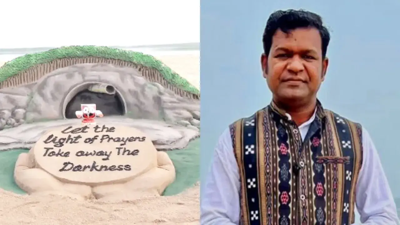 Sudarsan Pattnaik dedicates sand art to trapped workers in Uttarkashi ...