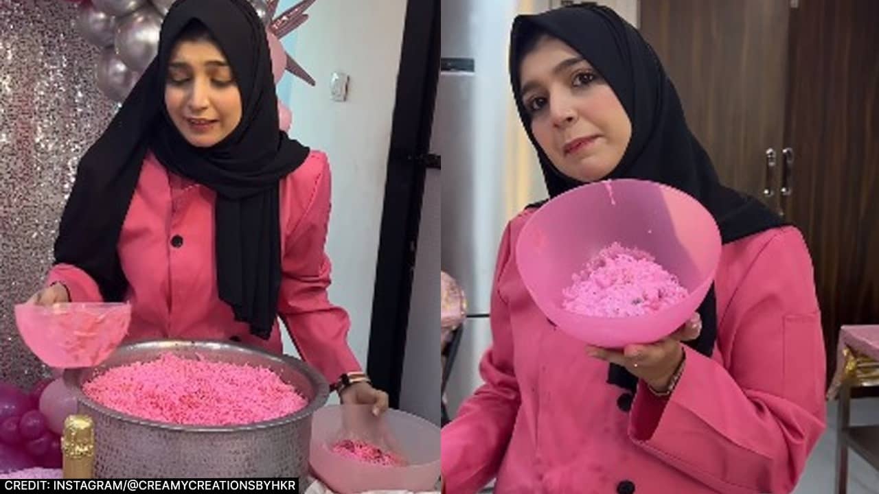 Pink Coloured Barbie Biryani Causes A Stir On Social Media, Video Goes ...