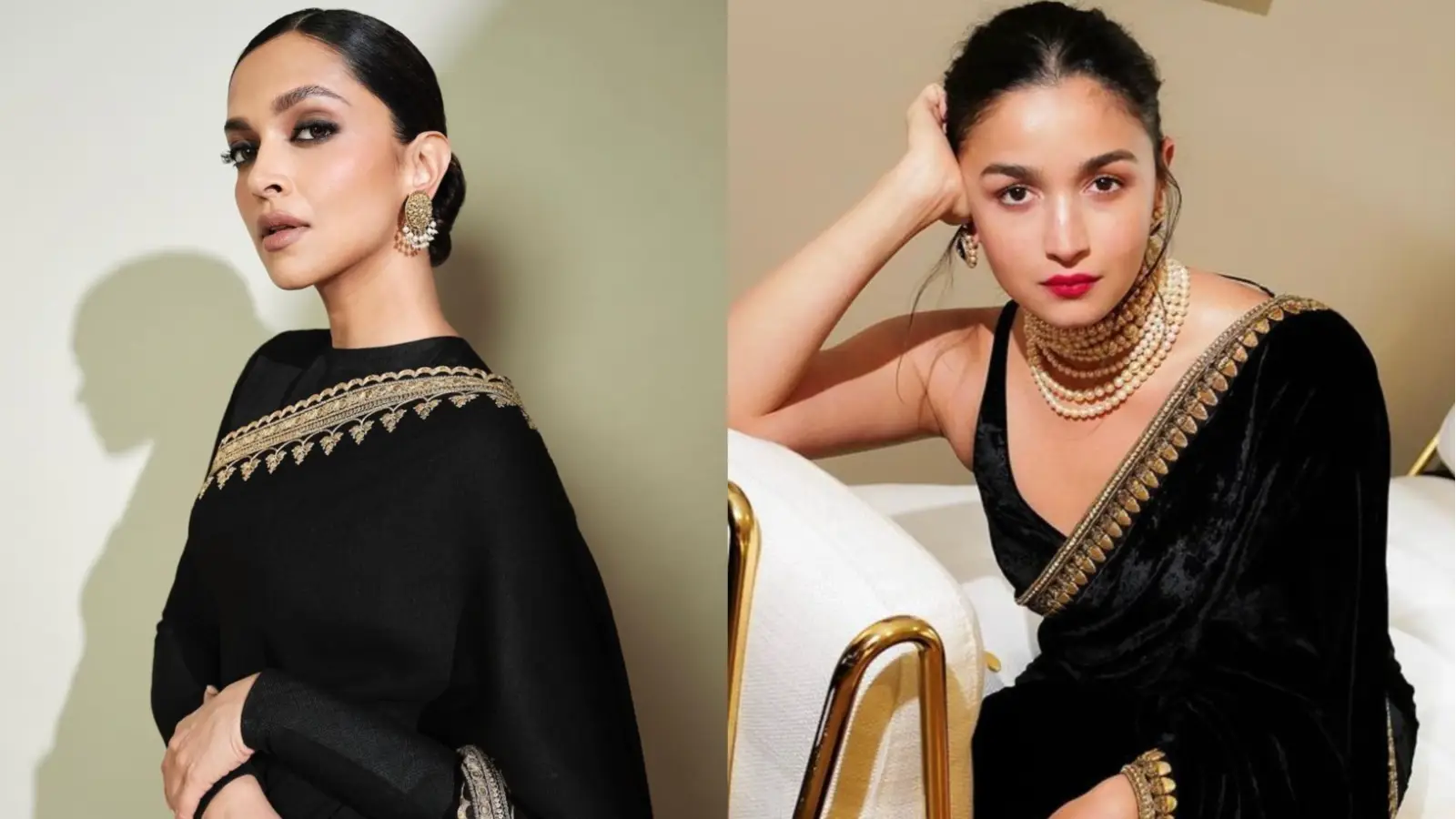 Fashion Faceoff: Deepika Padukone Or Alia Bhatt, Who Aced The Black On Black Drape Look ...