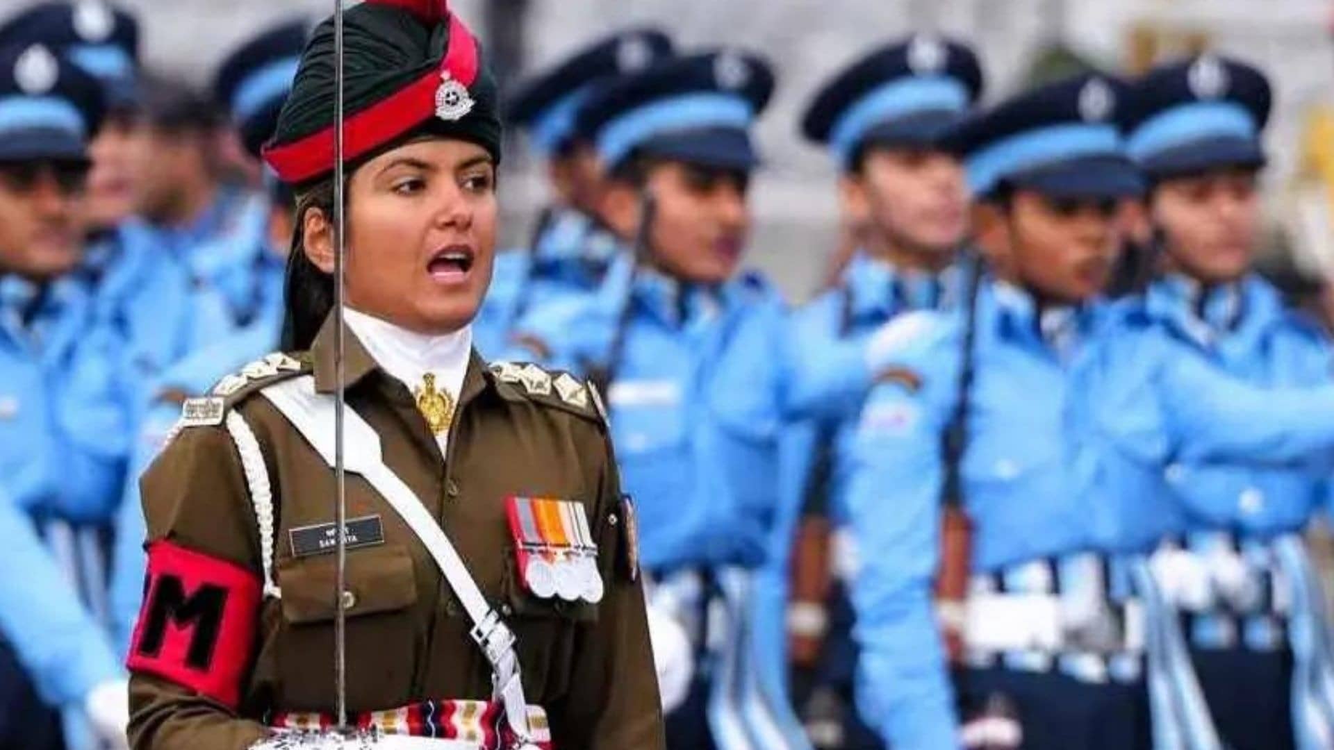 All-women tri-services contingent led by Captain Sandhya marches down ...