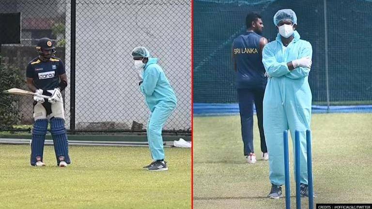 Sri Lanka cricket team coaches use PPE kits to train squad: Watch ...