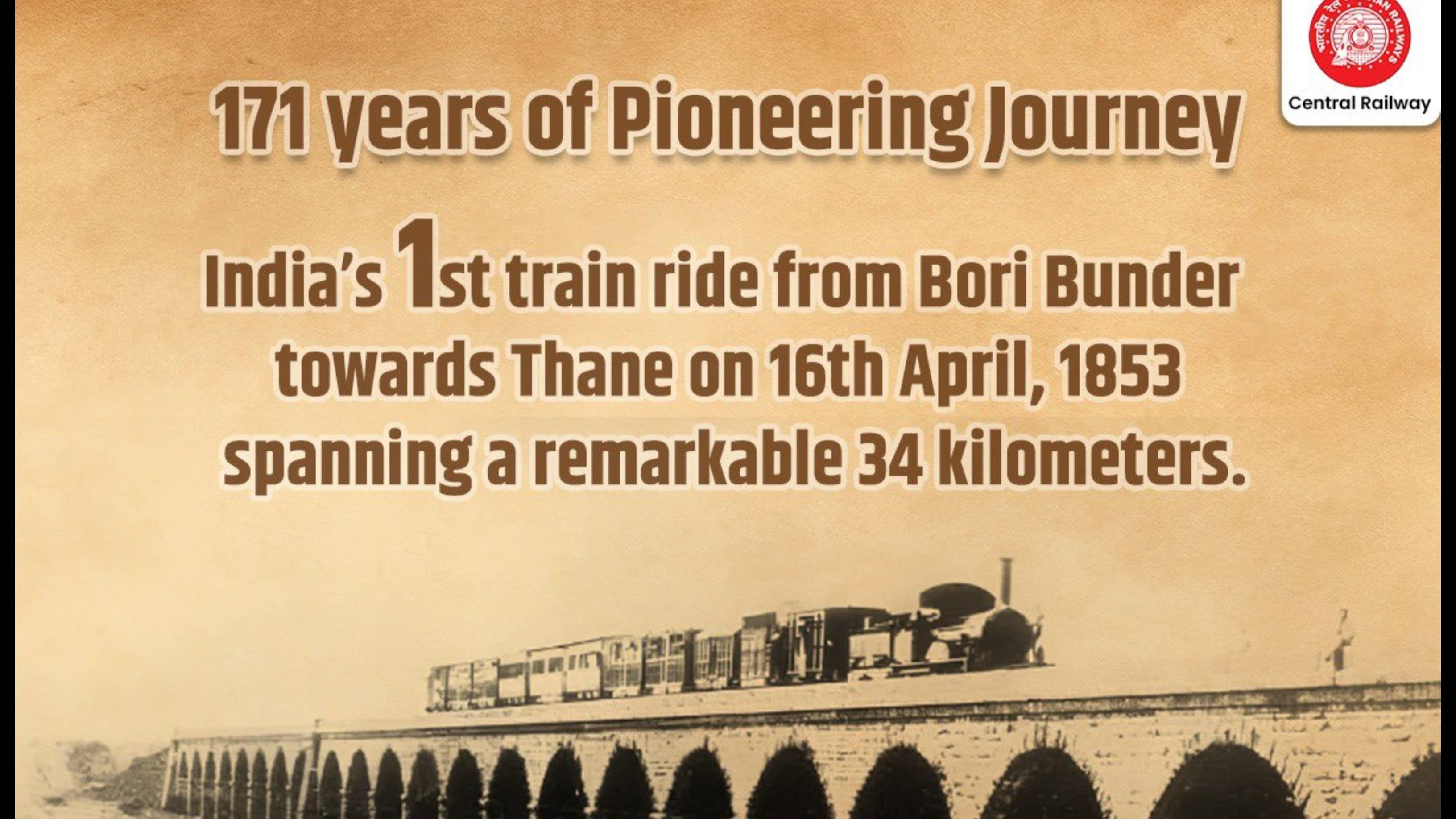 171 Years On Tracks: Indian Railways Celebrates Historic First Journey ... 171 Years On Tracks: Indian Railways Celebrates Historic First Journey ...