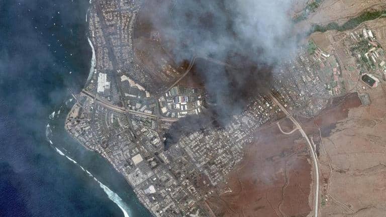 Maui wildfires spotted from space: Satellites reveal devastation in ...