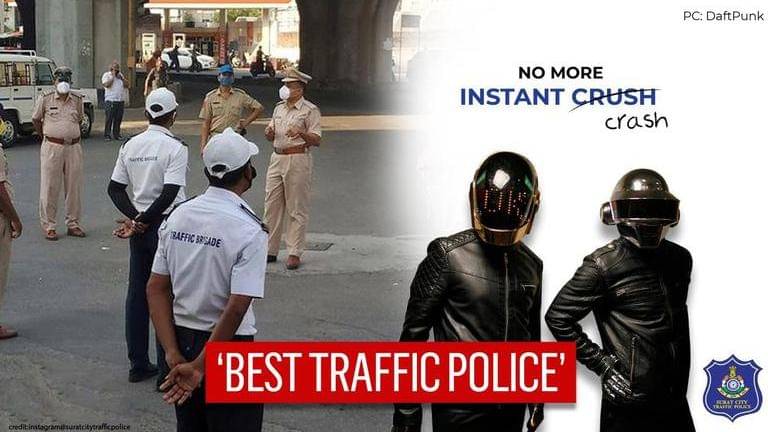 'Wear helmet': Surat Traffic Police uses Daft Punk meme to share road ...