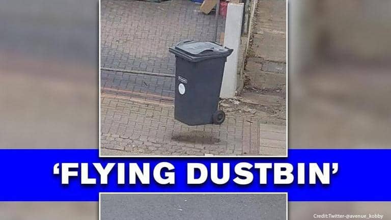 '2020 is so bad even gravity wants to go': Photo of flying dustbin ...