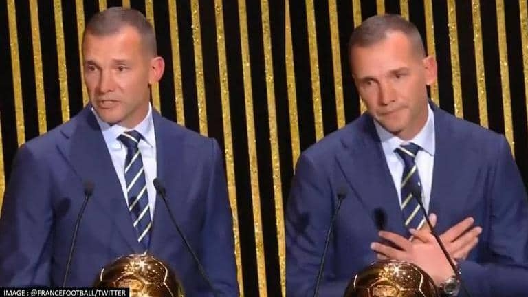 Ukrainian football legend Shevchenko pays stirring tribute to nation at ...
