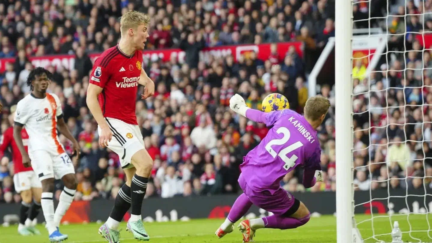 Manchester United players Rasmus Hojlund and Christian Eriksen both ...