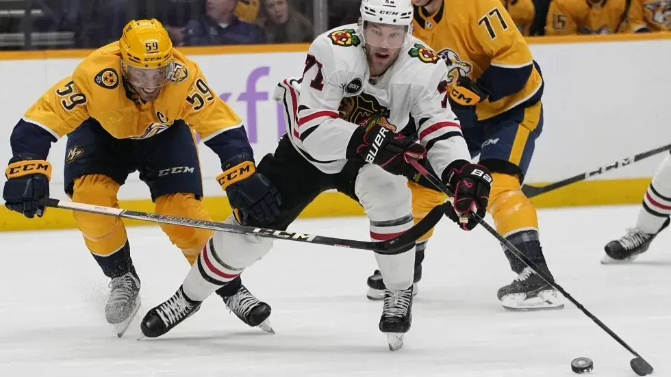 Blackhawks' Taylor Hall is expected to miss the rest of the season with ...