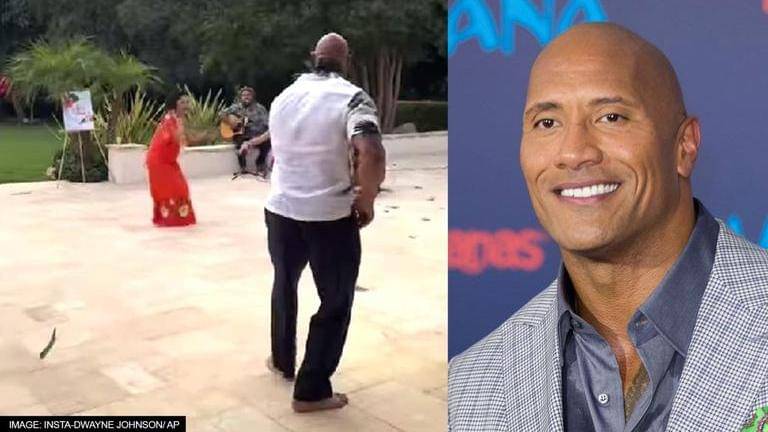 Dwayne Johnson marks mom’s b'day with traditional dance; daughter runs in to grab cash ...