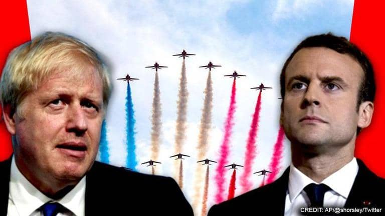London: Red Arrows perform flypast to mark 80th anniversary of French ...