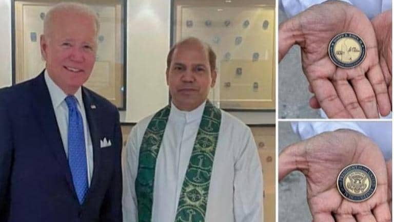 Joe Biden, born and devout Catholic, gifts father Nicholas Dias seal of ...