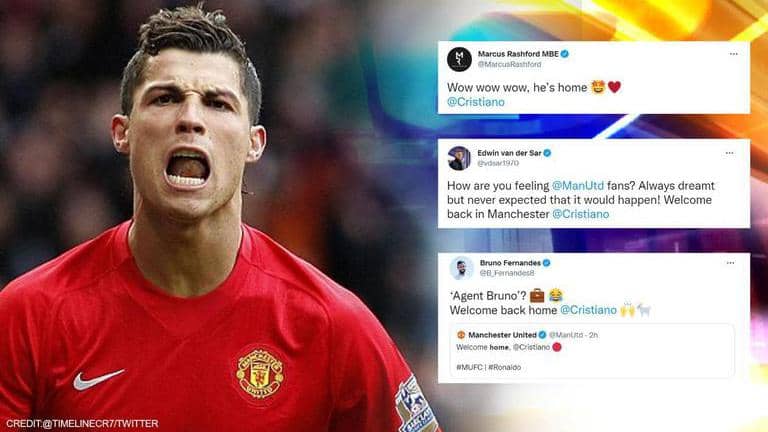 'Welcome Back': Manchester United players react to Cristiano Ronaldo's ...