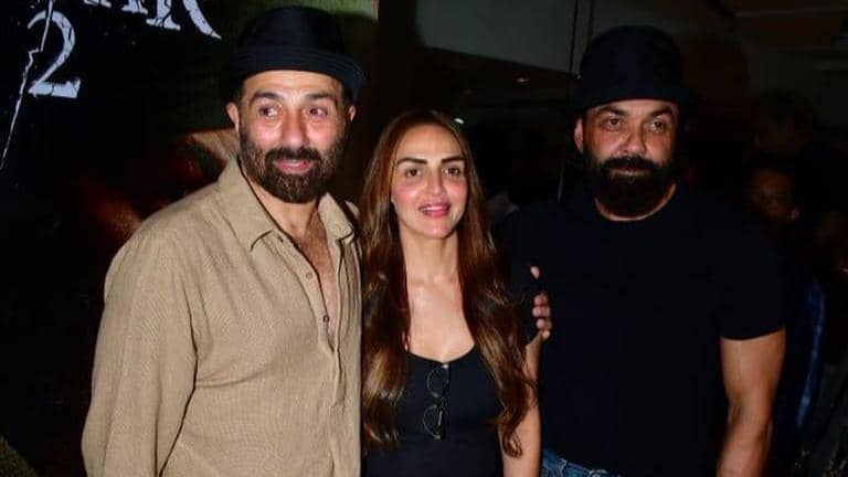 Esha Deol hosts Gadar 2 screening to support Sunny Deol after missing ...