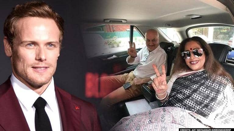 Anupam Kher pens message for Sam Heughan on behalf of wife as ...