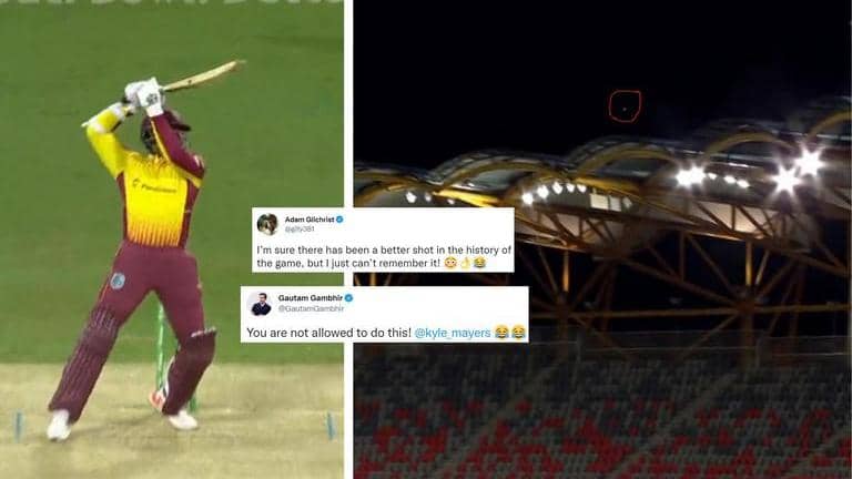 'Shot of the year': Kyle Mayers' gigantic 105-metre cover drive vs ...
