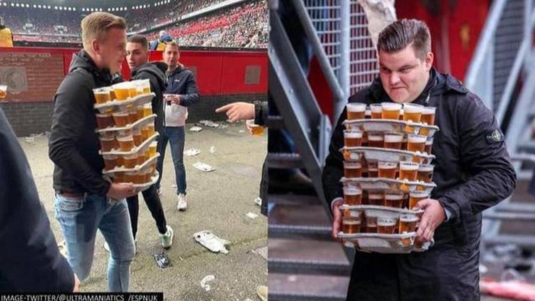 Netherlands: Football fan carries 48 glasses of beer through stadium ...
