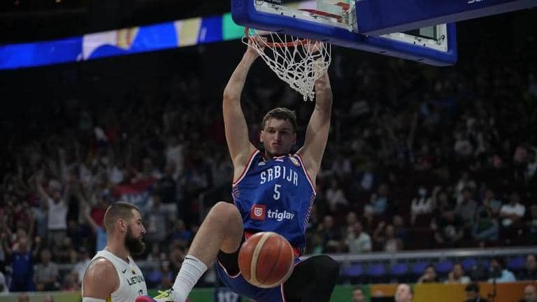 Serbia moves into World Cup semifinals by beating Lithuania, which had ...