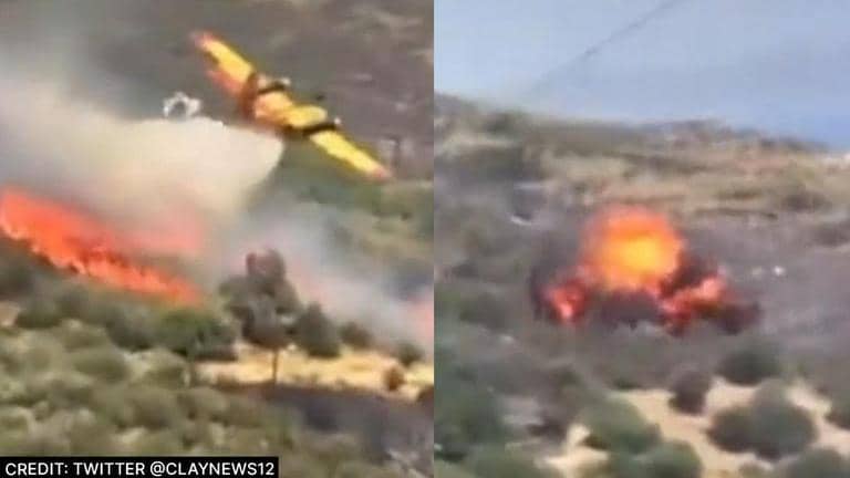 Firefighting plane plummets to ground while dousing huge wildfires on ...