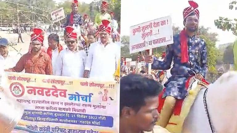 50 eligible bachelors march to Solapur collector office with 'band baja ...