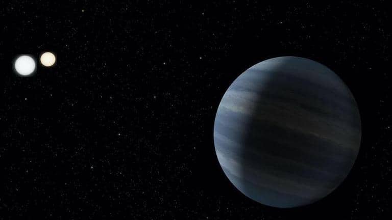 Massive Jupiter-sized exoplanet orbits two stars and faces three ...