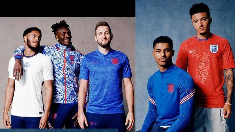 England football team unveil new home and away kits for 2020-21 season ...