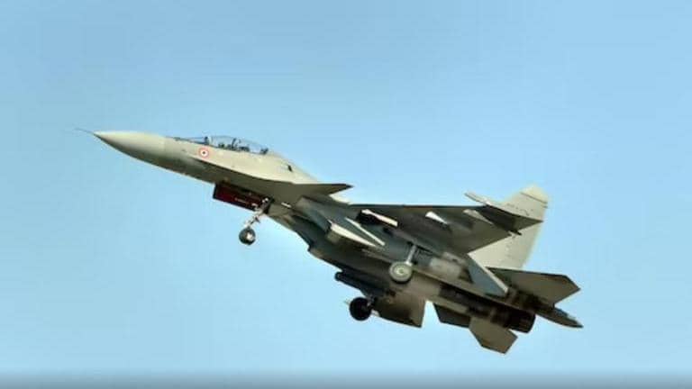 Sukhoi fighter jet engages aircraft arrester barrier on landing at Pune ...