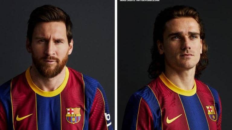 Lionel Messi shows off Barcelona's new colours as club unveils new home ...