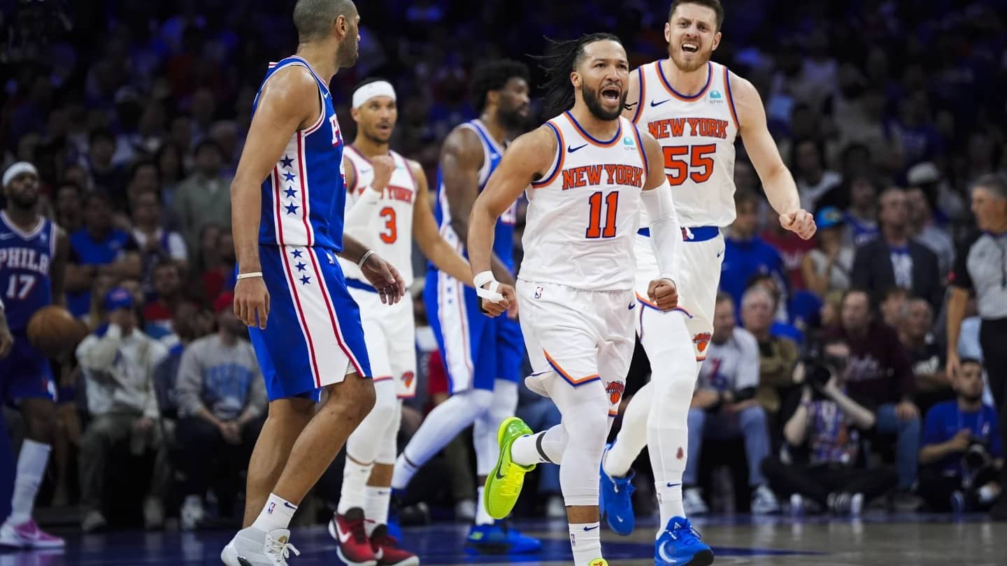 Knicks advance to the Eastern Conference semis, topping 76ers 118-115 ...