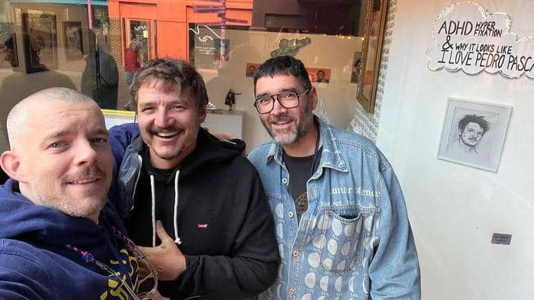 Pedro Pascal visits art exhibition dedicated to him in Kent but fails ...