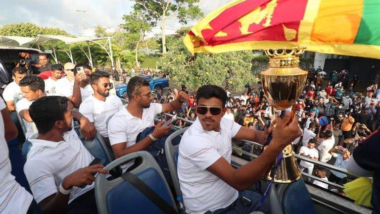 Sri Lankan cricketers receive grand welcome on return after victorious ...