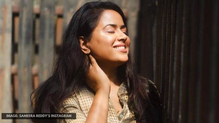 Sameera Reddy resumes her fitness routine with kids Hans and Nyra post ...