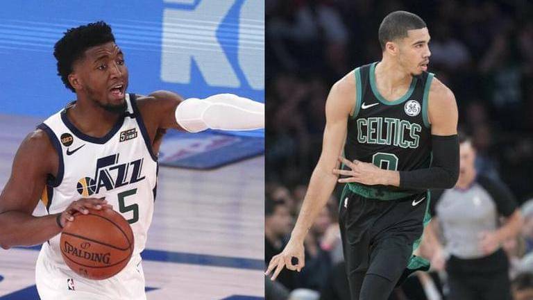 Jayson Tatum, Donovan Mitchell banter on Celtic star's 'still growing' height on Twitter ...